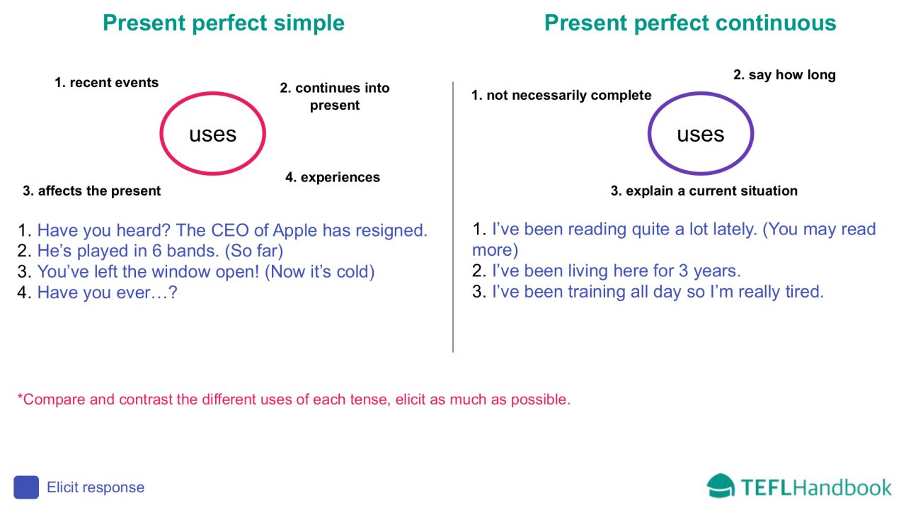 The present perfect simple and continuous